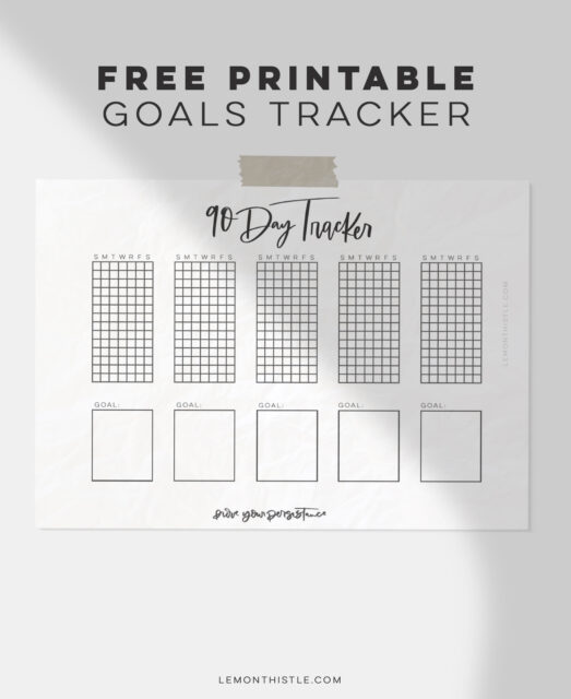Free Printable 90 Day Habit Tracker - Hand Lettered Printables