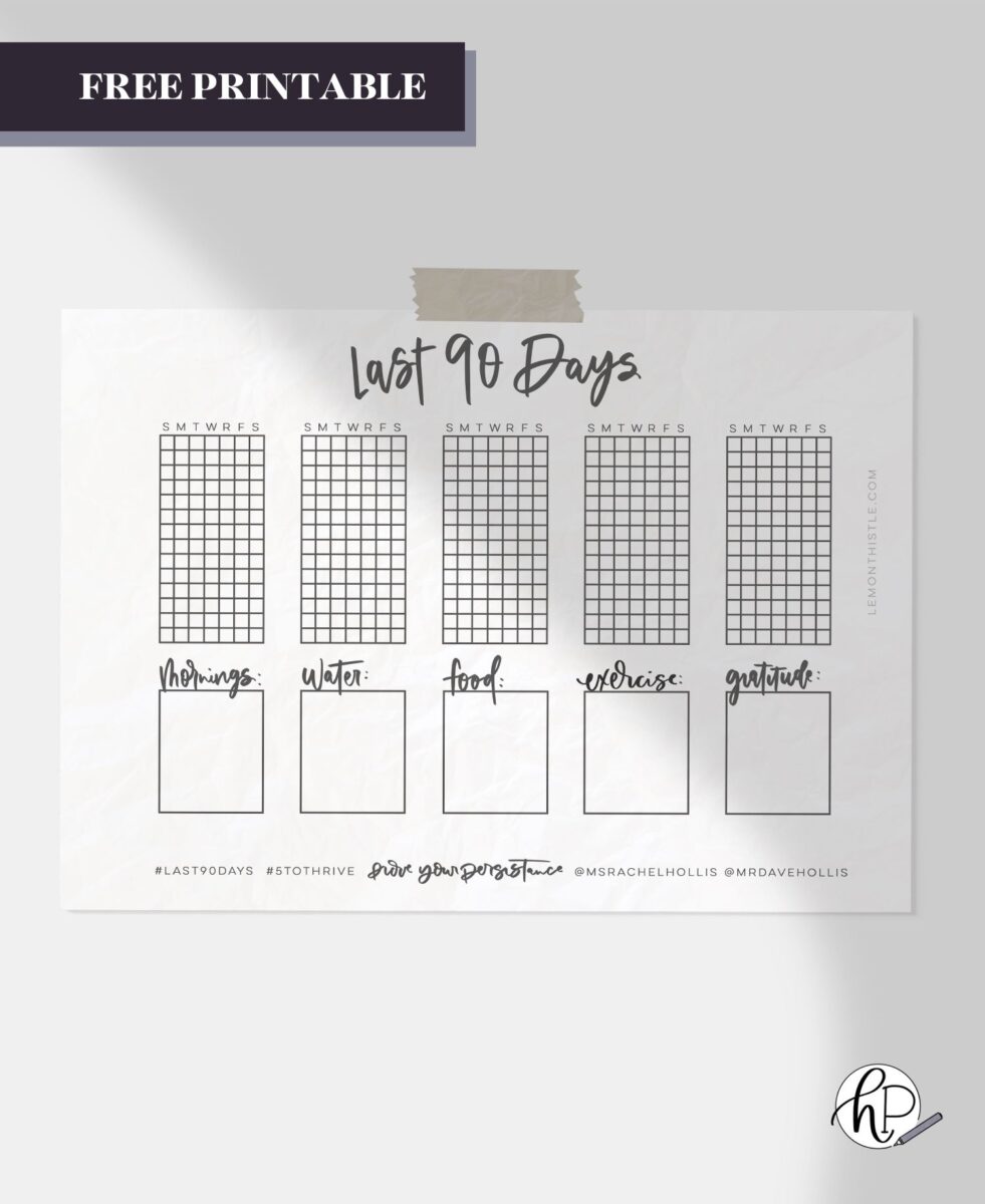 Free Printable 90 Day Habit Tracker - Hand Lettered Printables