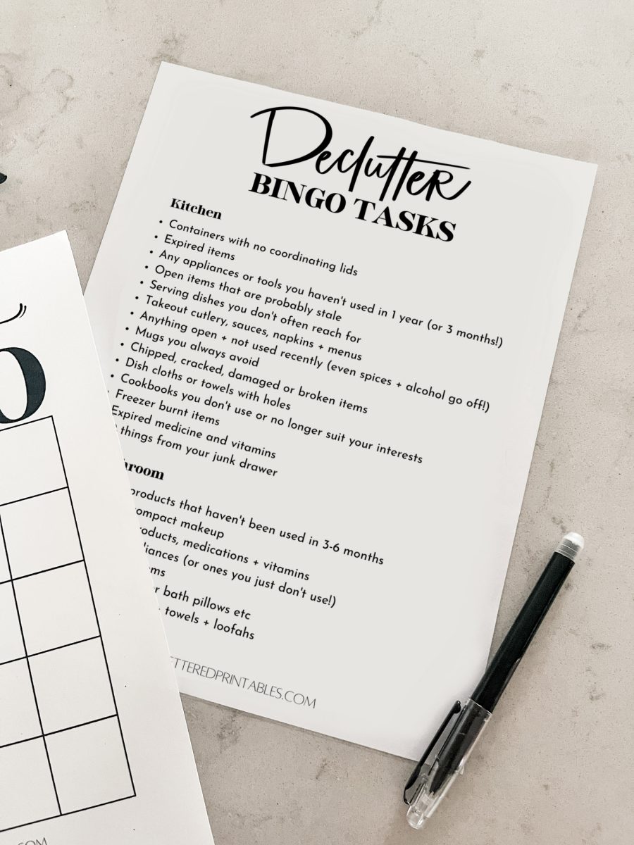 Free Printable Bingo! Declutter + Deep Clean Checklist (made fun ...