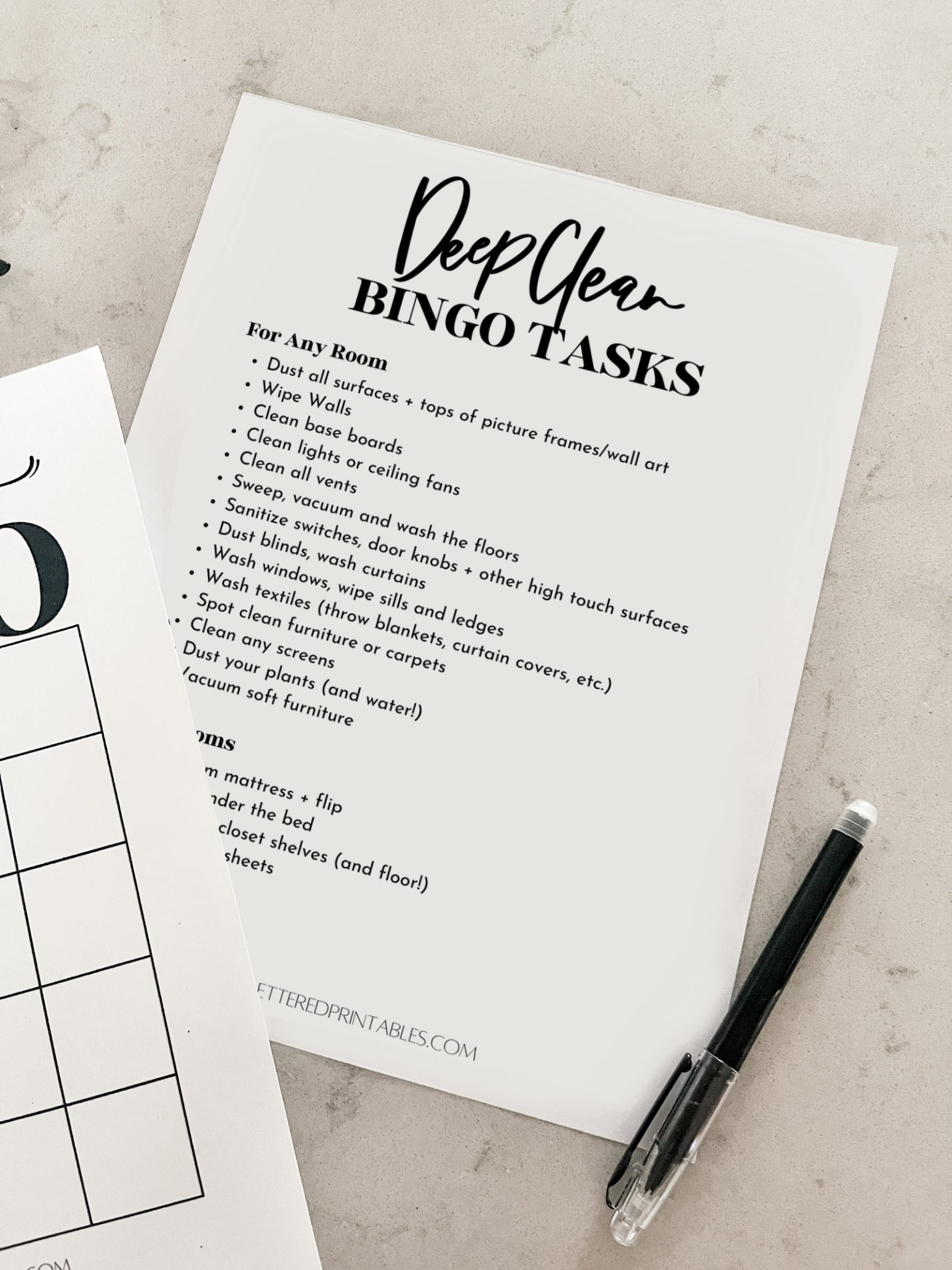 Free Printable Bingo! Declutter + Deep Clean Checklist (made fun ...