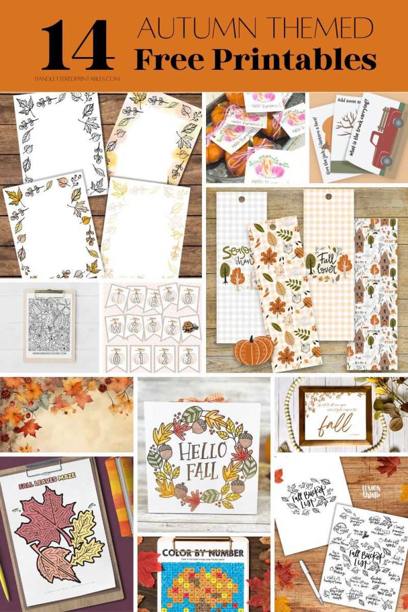 Fall Borders Free Printable Paper with Autumn Leaves - Hand Lettered ...