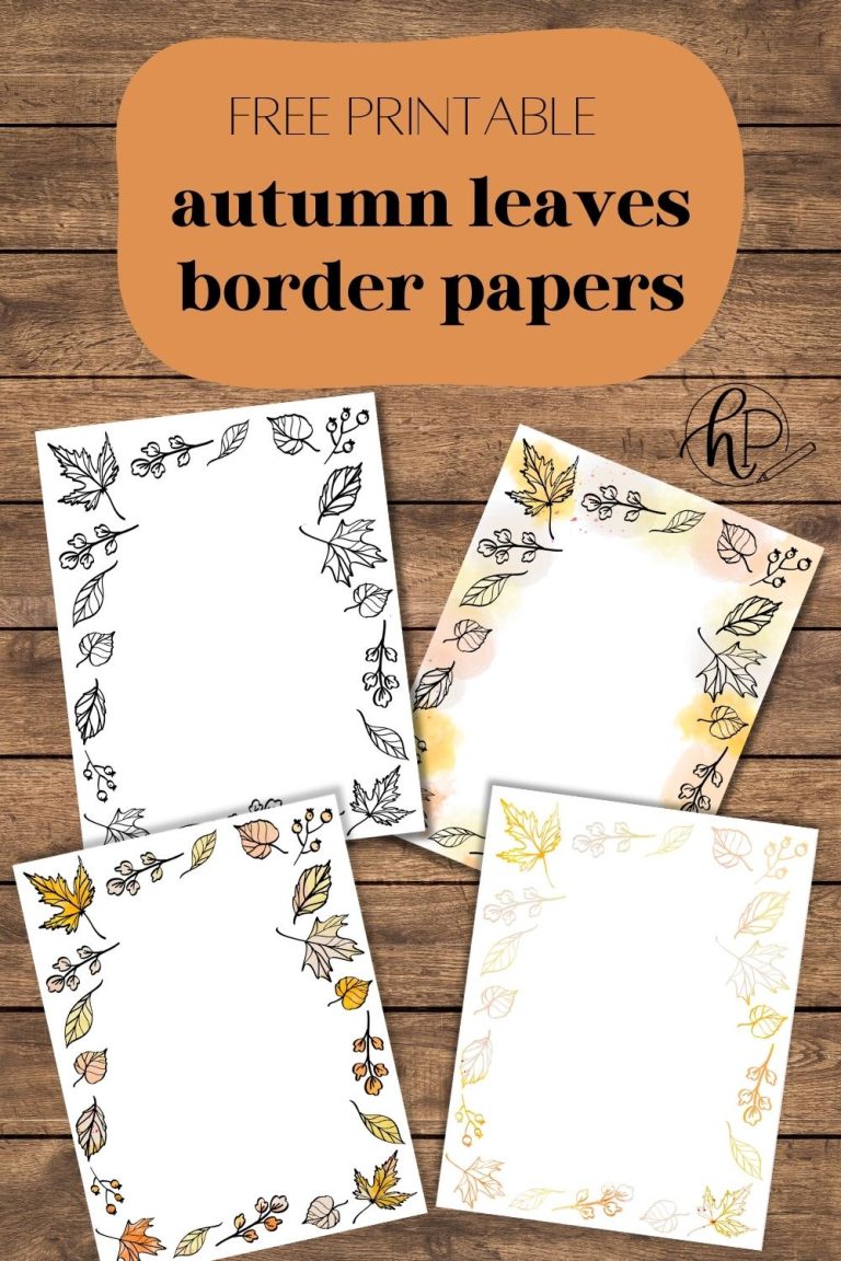 Fall Borders Free Printable Paper with Autumn Leaves - Hand Lettered ...