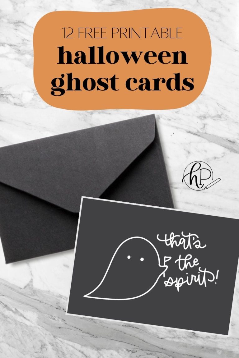 Free Printable Halloween Cards (12 Cute Ghosts!) - Hand Lettered Printables