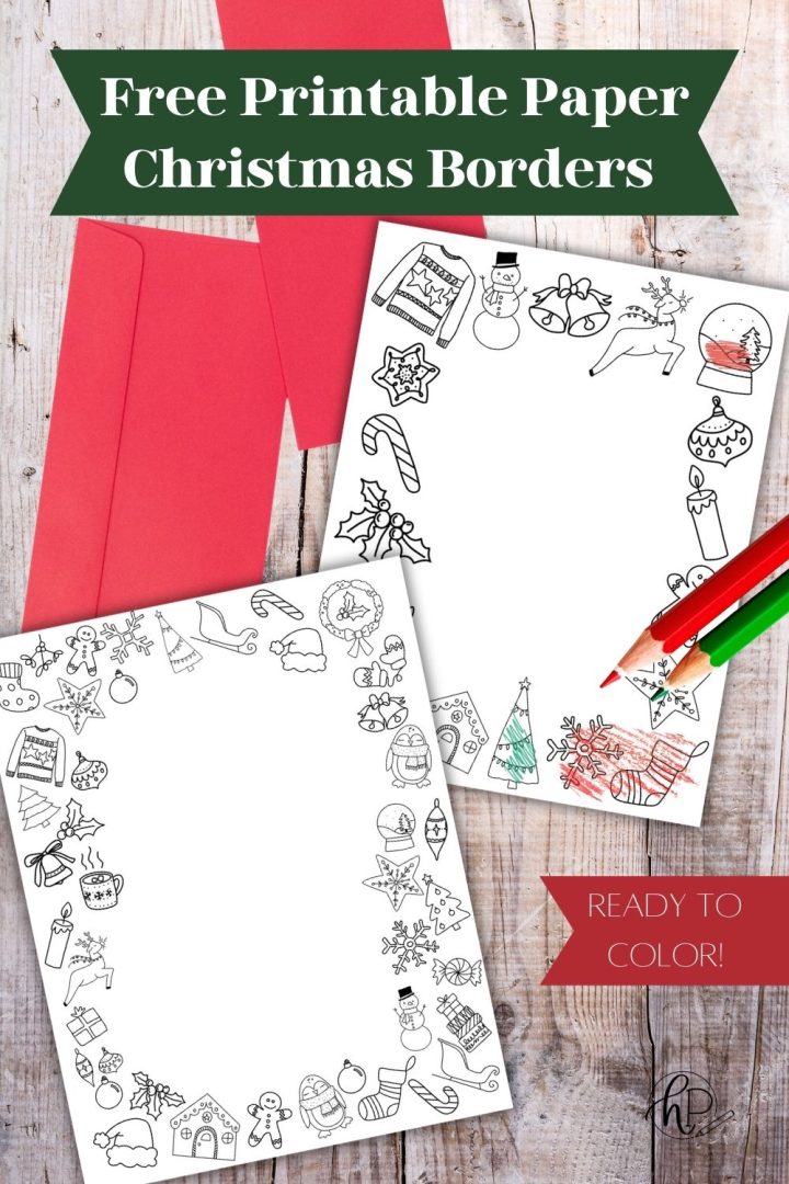 Christmas Border Paper Free Printable - Hand Lettered Printables