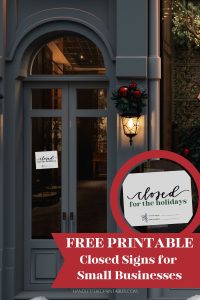 Free Printable Holiday Closed Signs (+ Christmas version) - Hand ...
