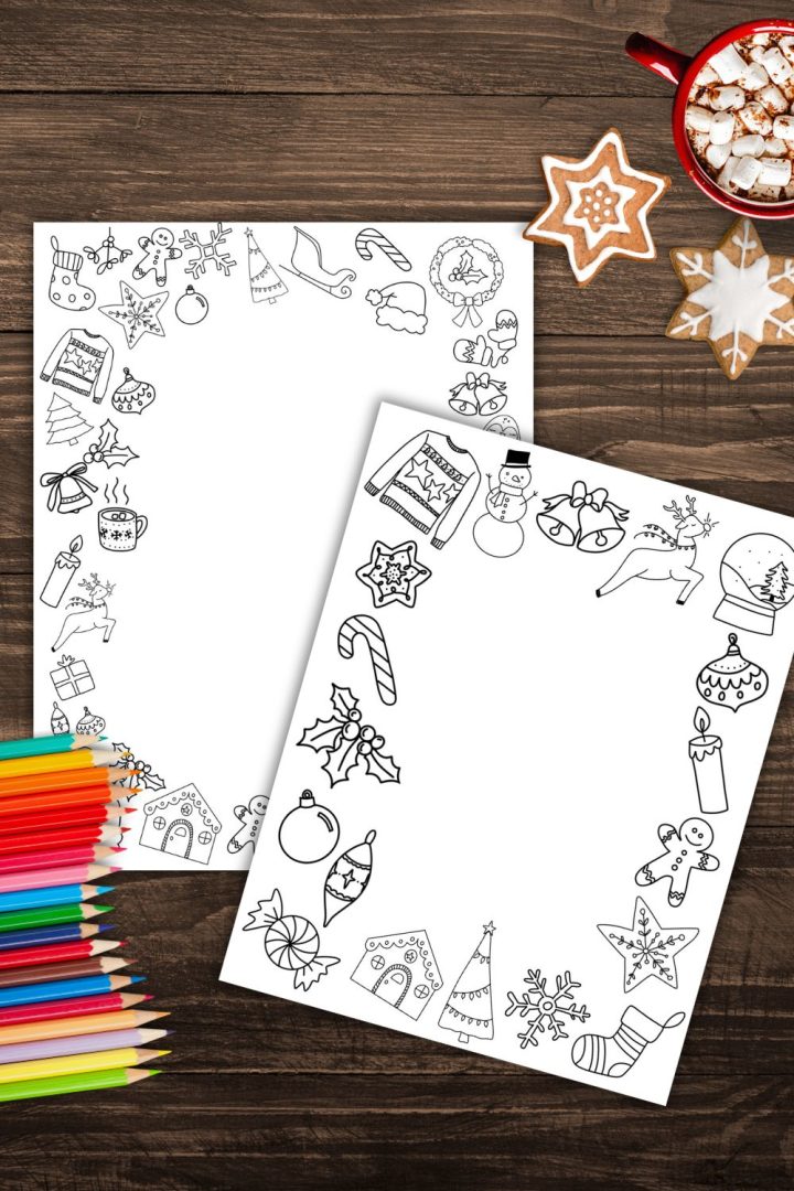 Christmas Border Paper Free Printable - Hand Lettered Printables
