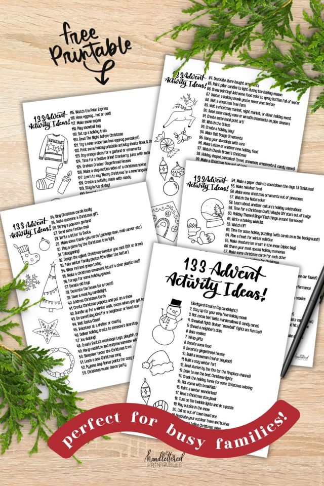 Ultimate Free Printable List of Advent Activity Ideas for Busy Families ...