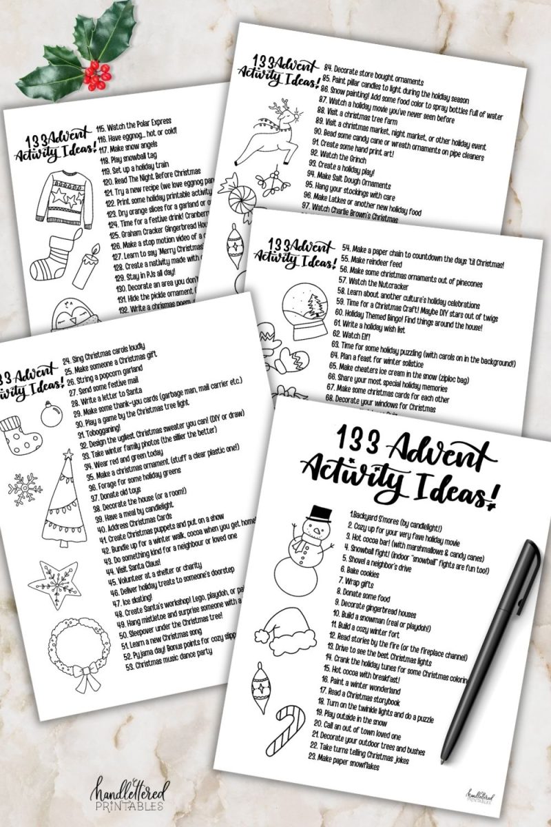 Ultimate Free Printable List of Advent Activity Ideas for Busy Families ...