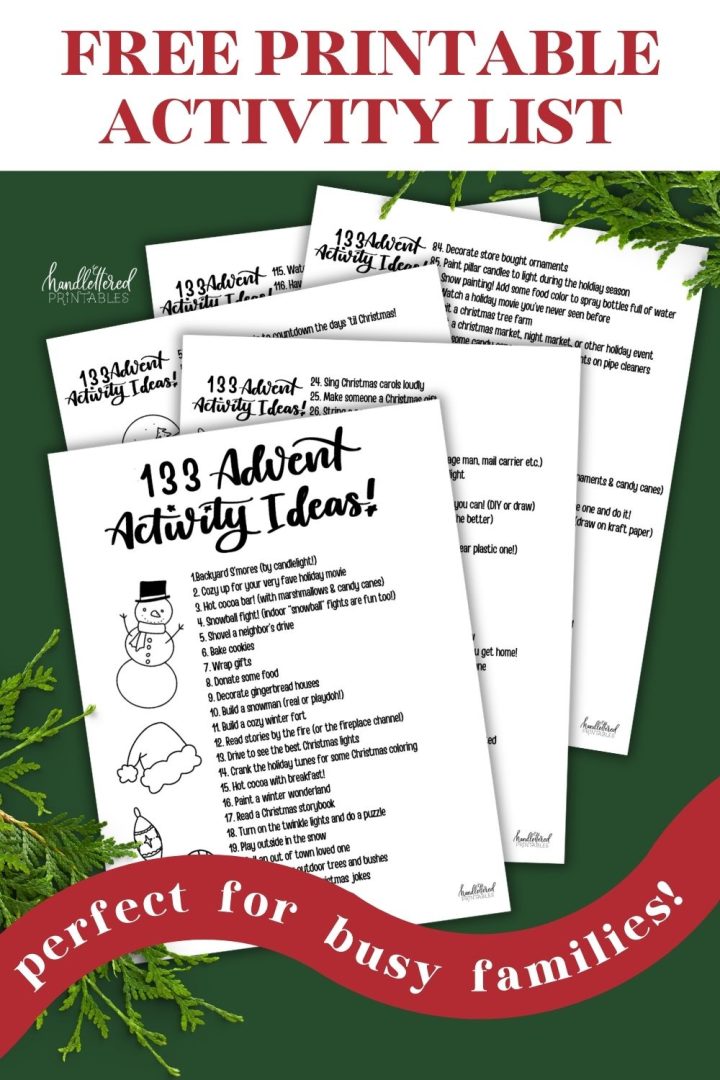Ultimate Free Printable List of Advent Activity Ideas for Busy Families ...