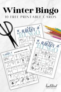Free Printable Winter Bingo Game for Kids (10 Cards) - Hand Lettered ...