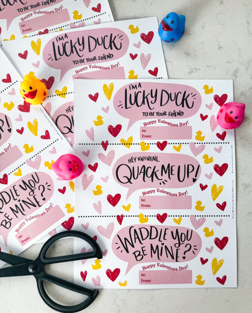 Free Printable Duck Valentines Cards - Hand Lettered Printables