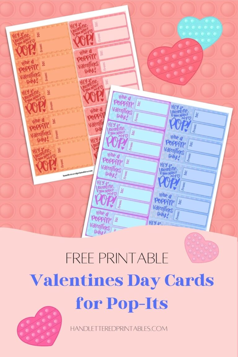 Pop It Valentines Cards Free Printables for Kids (Fidget) - Hand ...