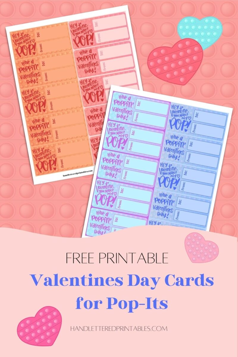 Pop It Valentines Cards Free Printables for Kids (Fidget) - Hand ...