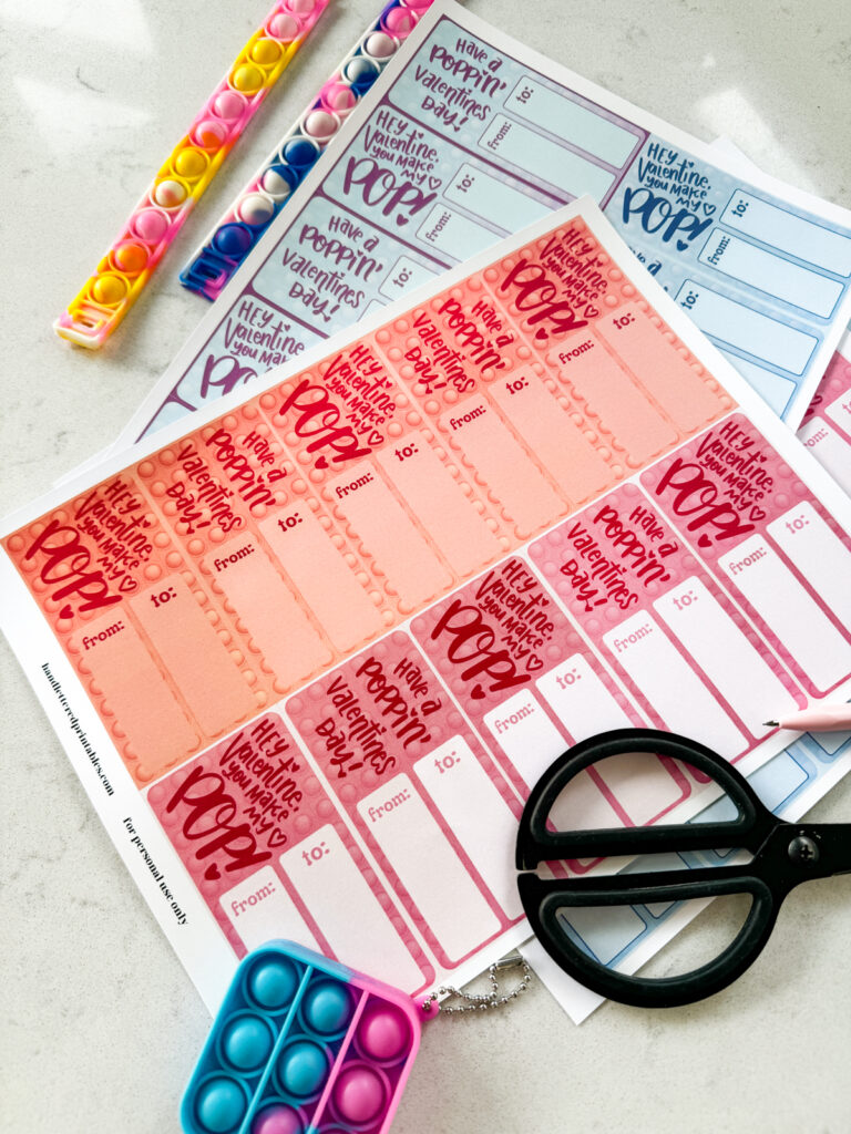 Pop It Valentines Cards Free Printables for Kids (Fidget) - Hand ...