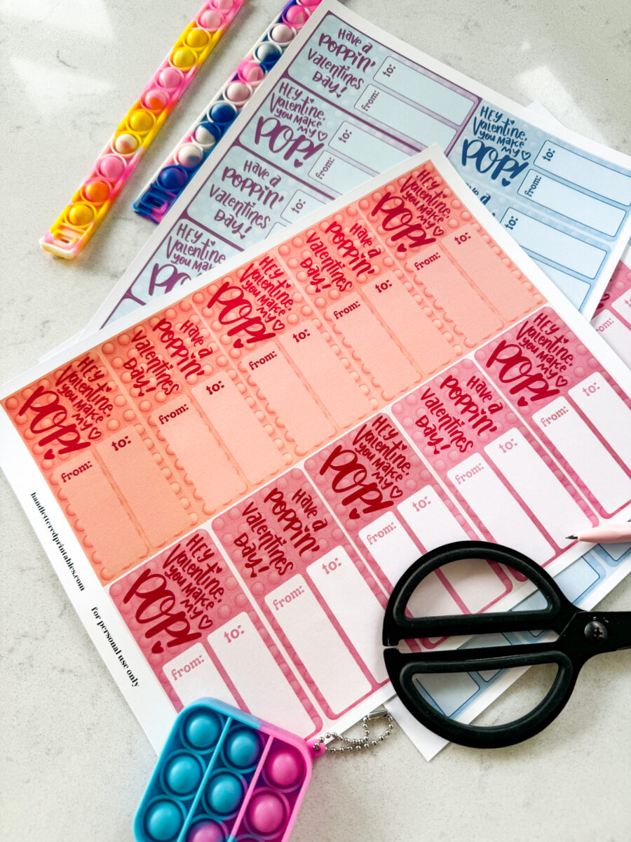 Pop It Valentines Cards Free Printables for Kids (Fidget) - Hand ...