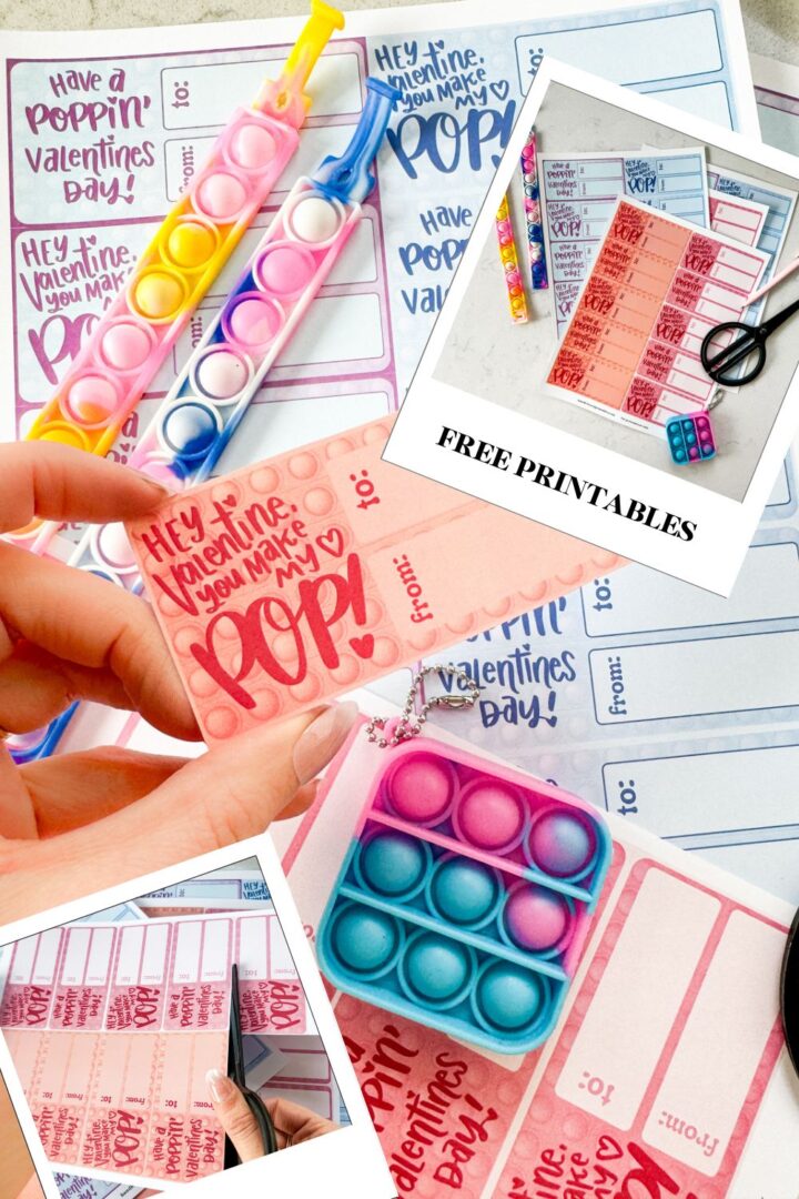Pop It Valentines Cards Free Printables for Kids (Fidget) - Hand ...
