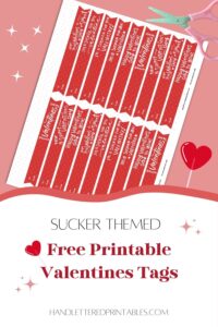 Sucker Valentines Free Printable Flags for Lollipop Cards - Hand ...