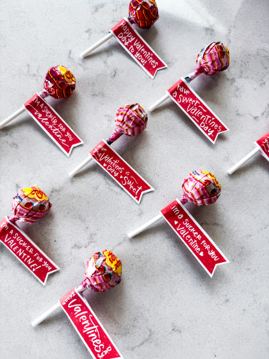Sucker Valentines Free Printable Flags for Lollipop Cards - Hand ...