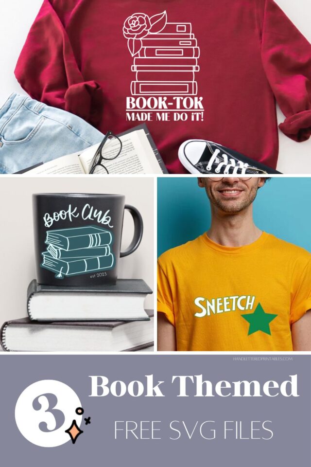Book Club! Free Books SVG Cut File Download - Hand Lettered Printables