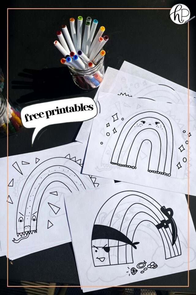 Cute Free Printable Rainbow Coloring Pages - Hand Lettered Printables