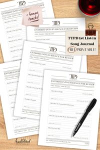 ANTHOLOGY UPDATE: Free Printable TTPD Album Release Song Journal - Hand ...