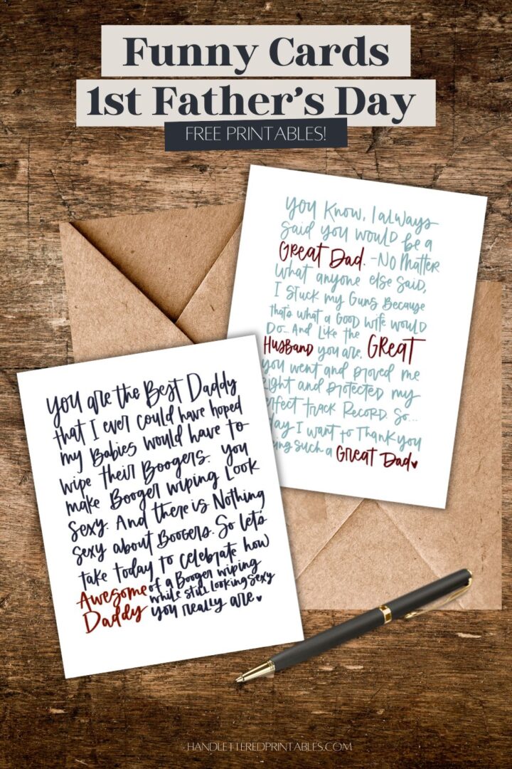 Free Printable Funny Father's Day Cards for Husband / Partner - Hand ...