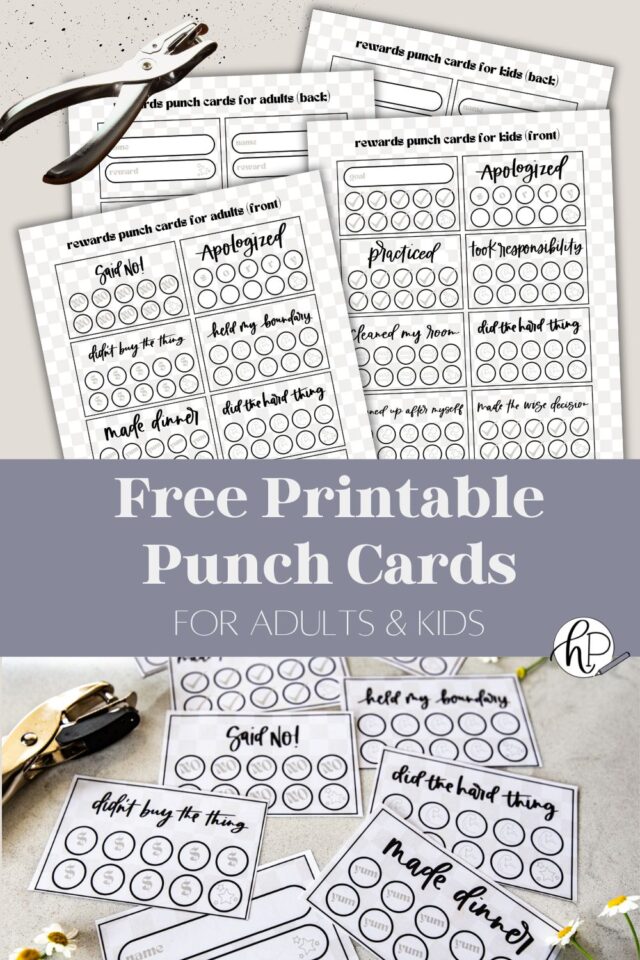 16 Free Printable Punch Cards for Adults + Kids - Hand Lettered Printables