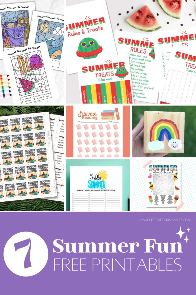 Free Printable Summer Color by Number Activity Pages - Hand Lettered ...
